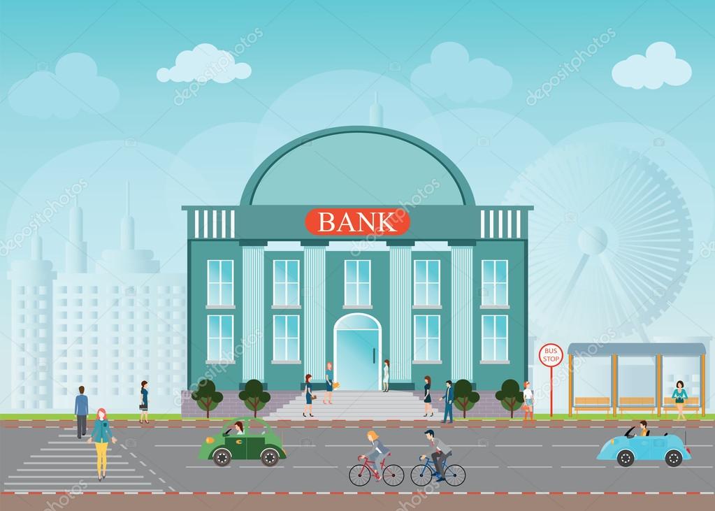Bank building exterior. Stock Vector Image by ©poemsuk #107276340