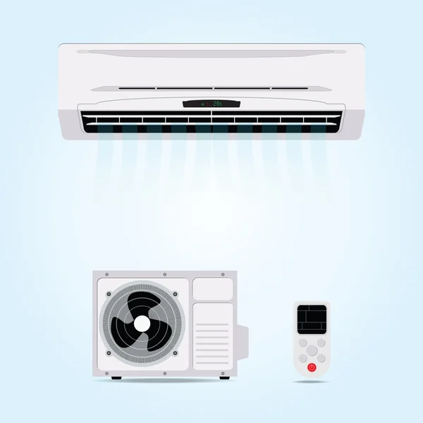 Air conditioner units vector set isolated on green color background ⬇ ...