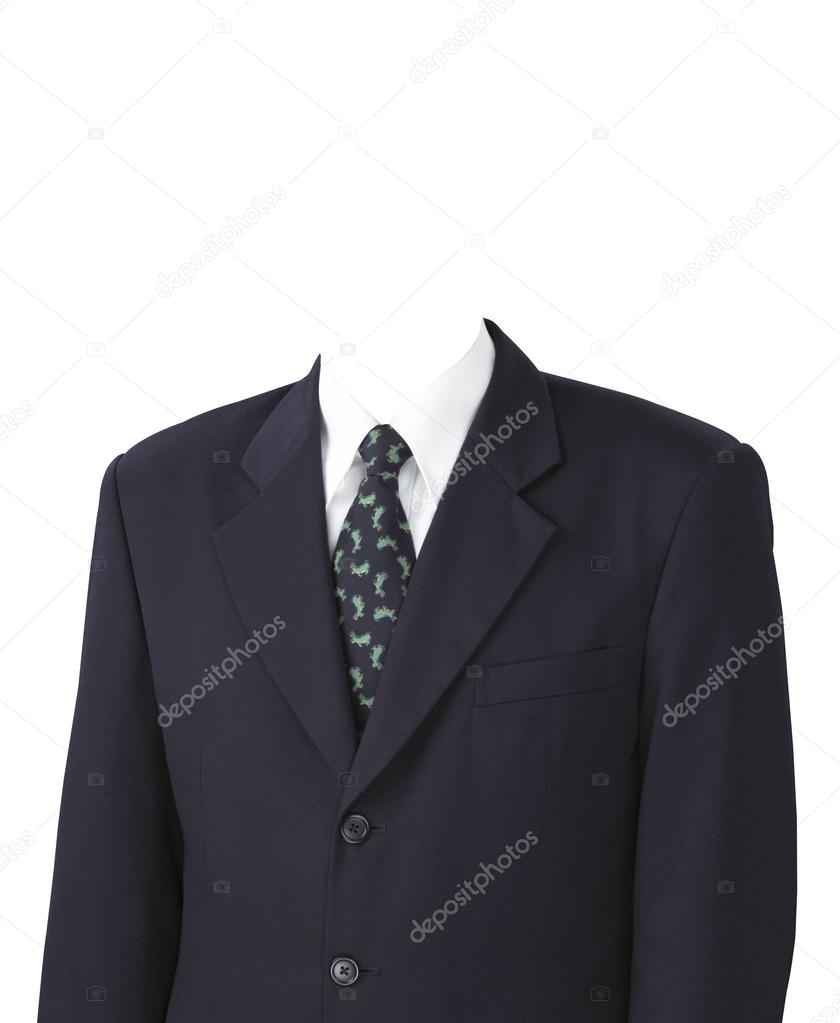 Man in suit without head isolated on white — Stock Photo © aekkorn ...