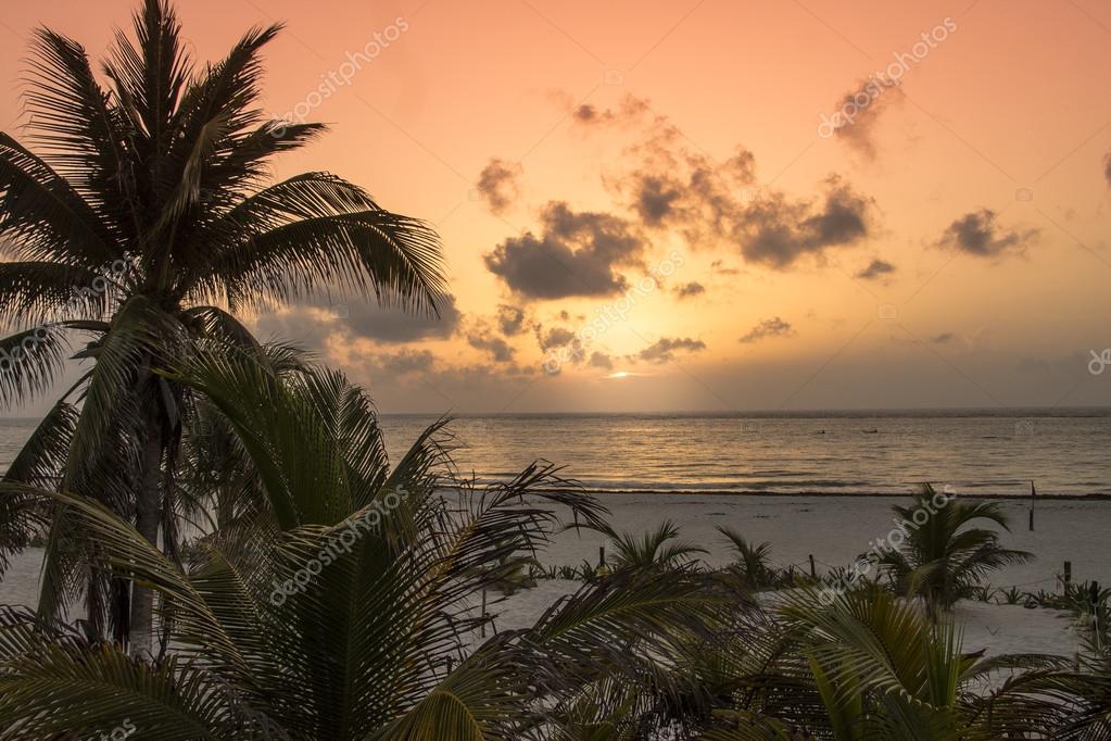 Sunset in Tulum — Stock Photo © Alex_Blackbird #84385498
