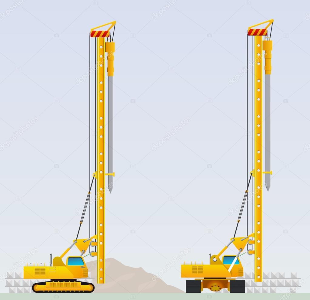 Piling machine before clogging piles Stock Vector Image by ©Fixe1505 ...