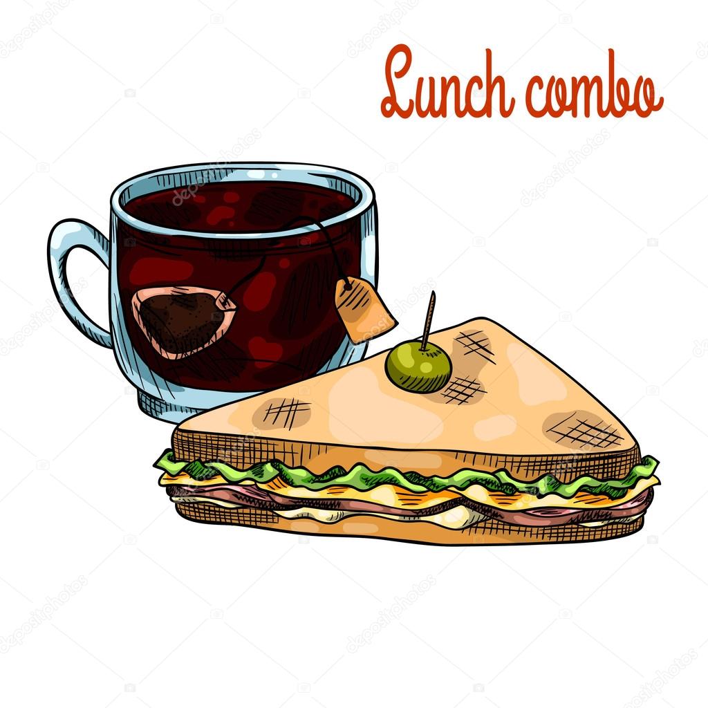 Sandwich and tea Stock Vector Image by ©hagra #103108002