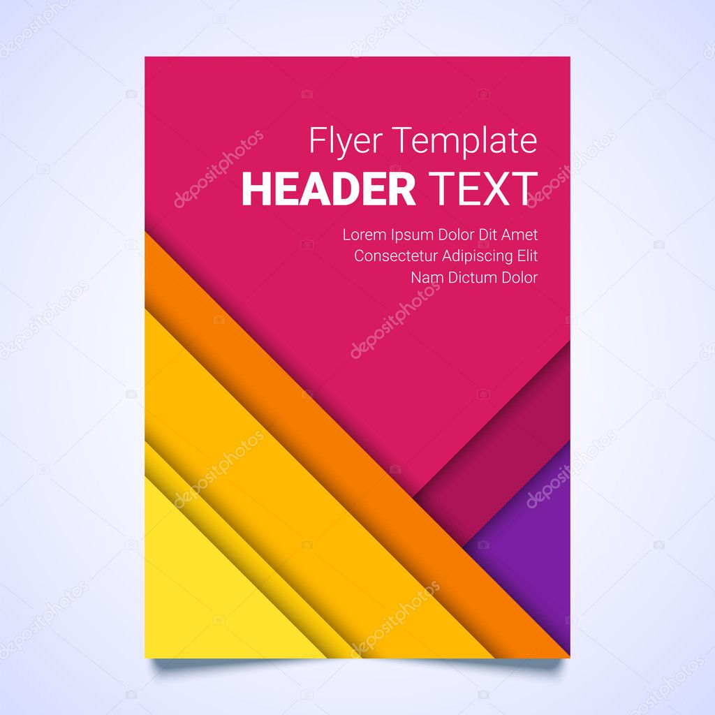 Flyer template in a material design style. Modern poster business ...