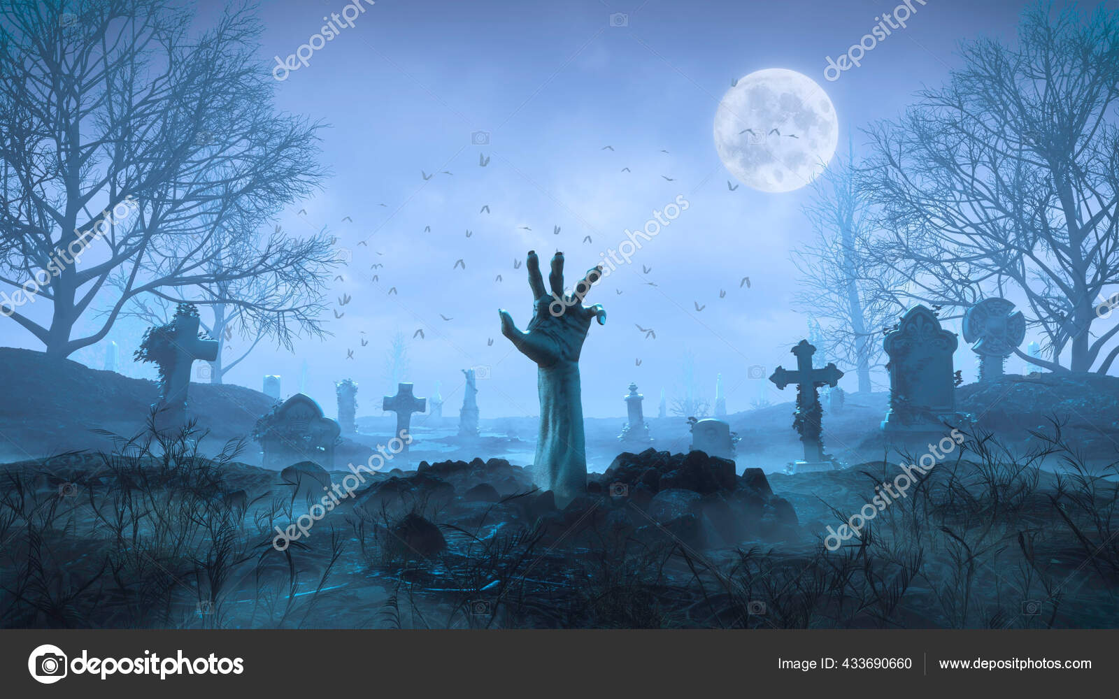Zombie Crawling Out Of Grave