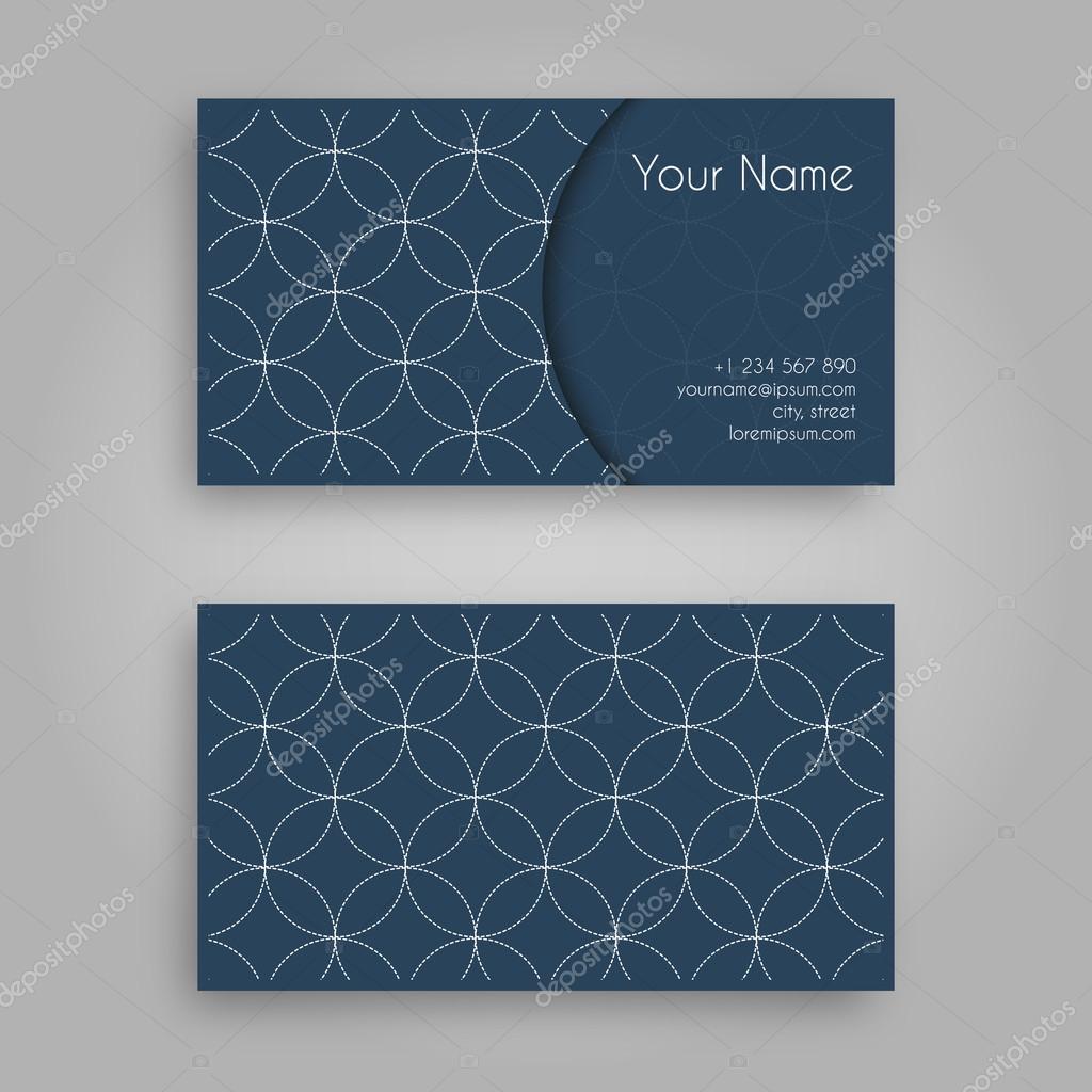 Business card template with sashiko design. Vintage decorative elements ...