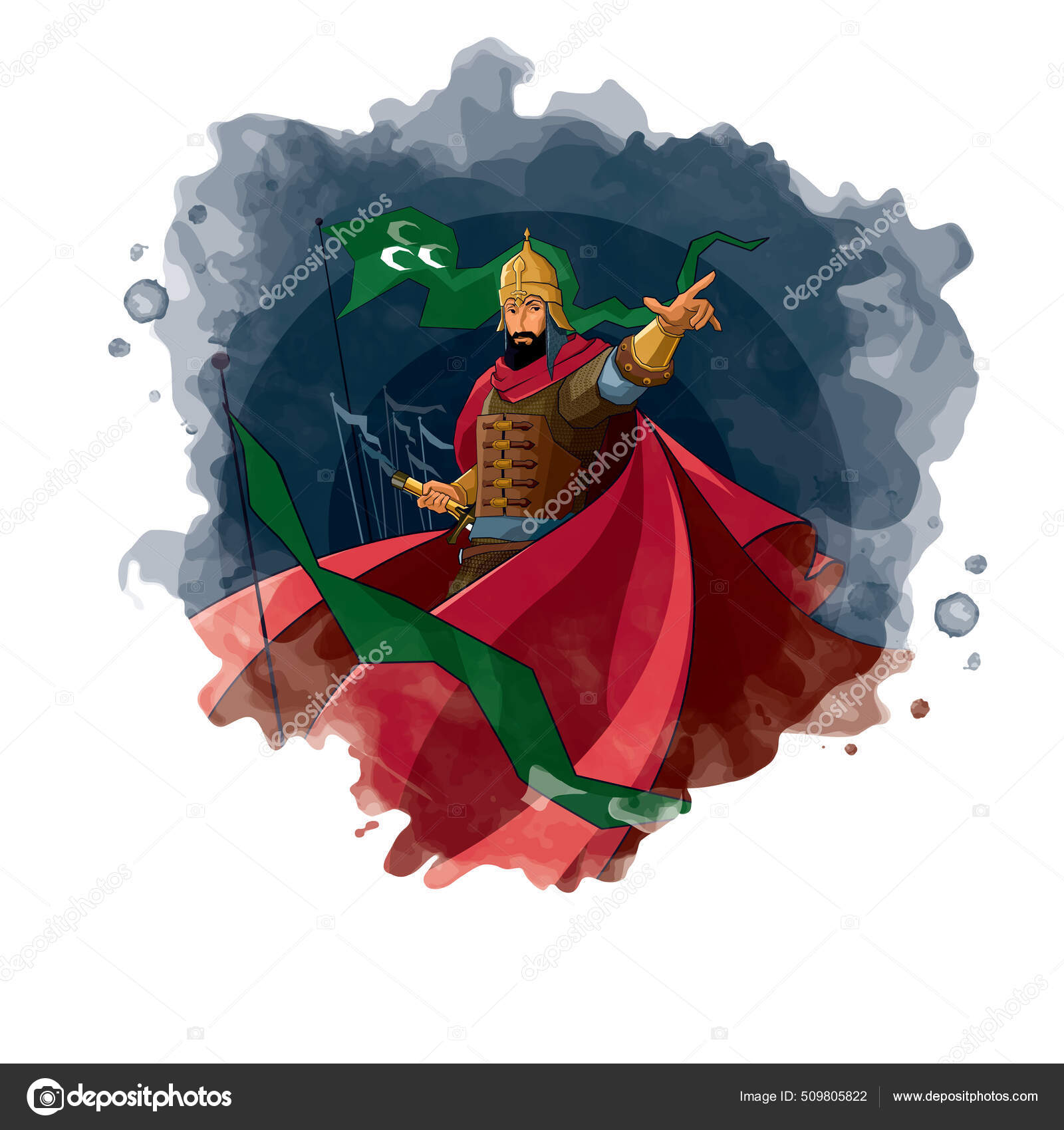 Fatih Sultan Mehmet Who Conqueror Istanbul Stock Vector Image by ...