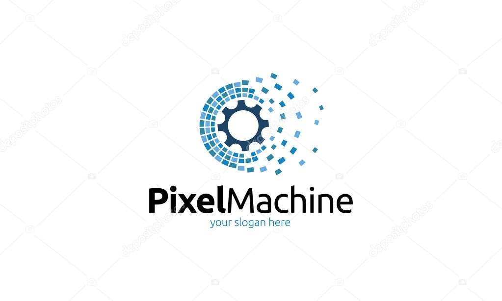 Pixel Machine Logo Stock Vector Image by ©ft-studio #86022644