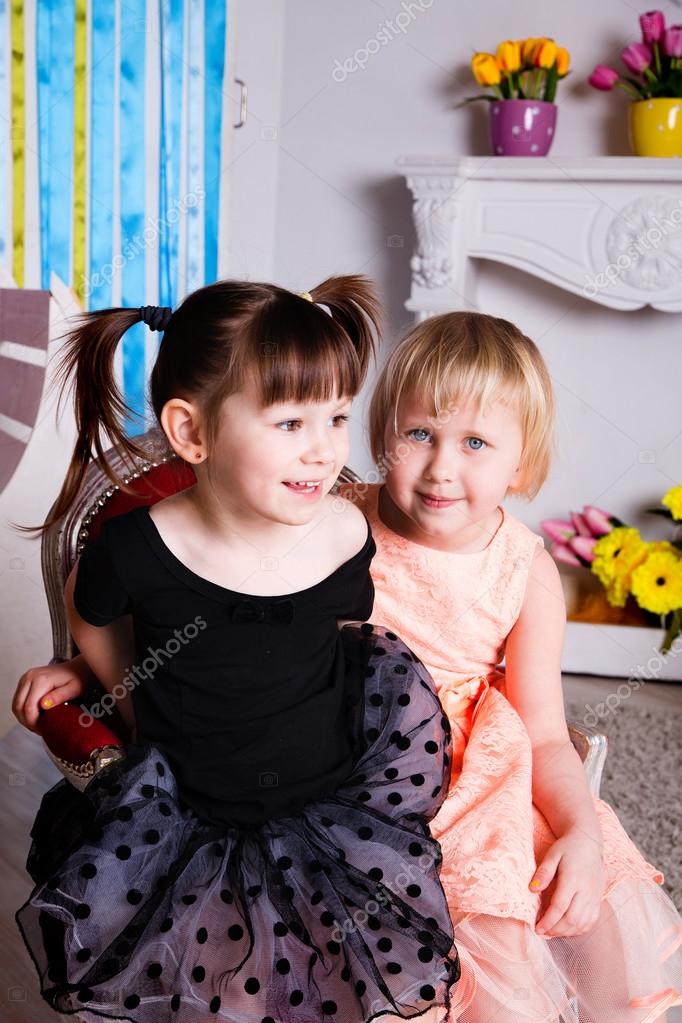 Two little girls - best friends — Stock Photo © Ribalka #106670130