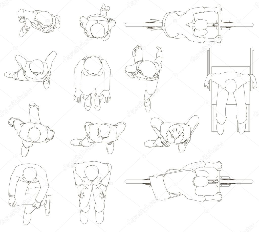 People Plan View Vector