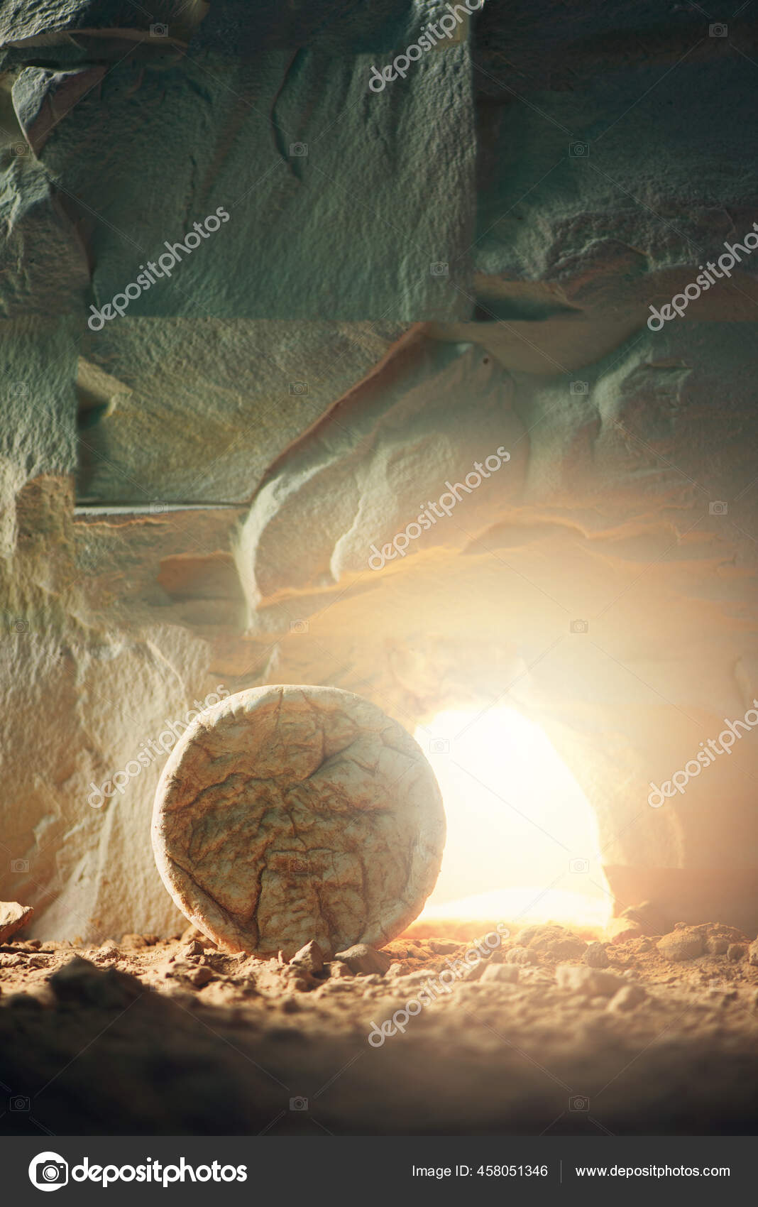 Stone Rolled Away Empty Grave Easter Morning Jesus Christ Resurrection ...