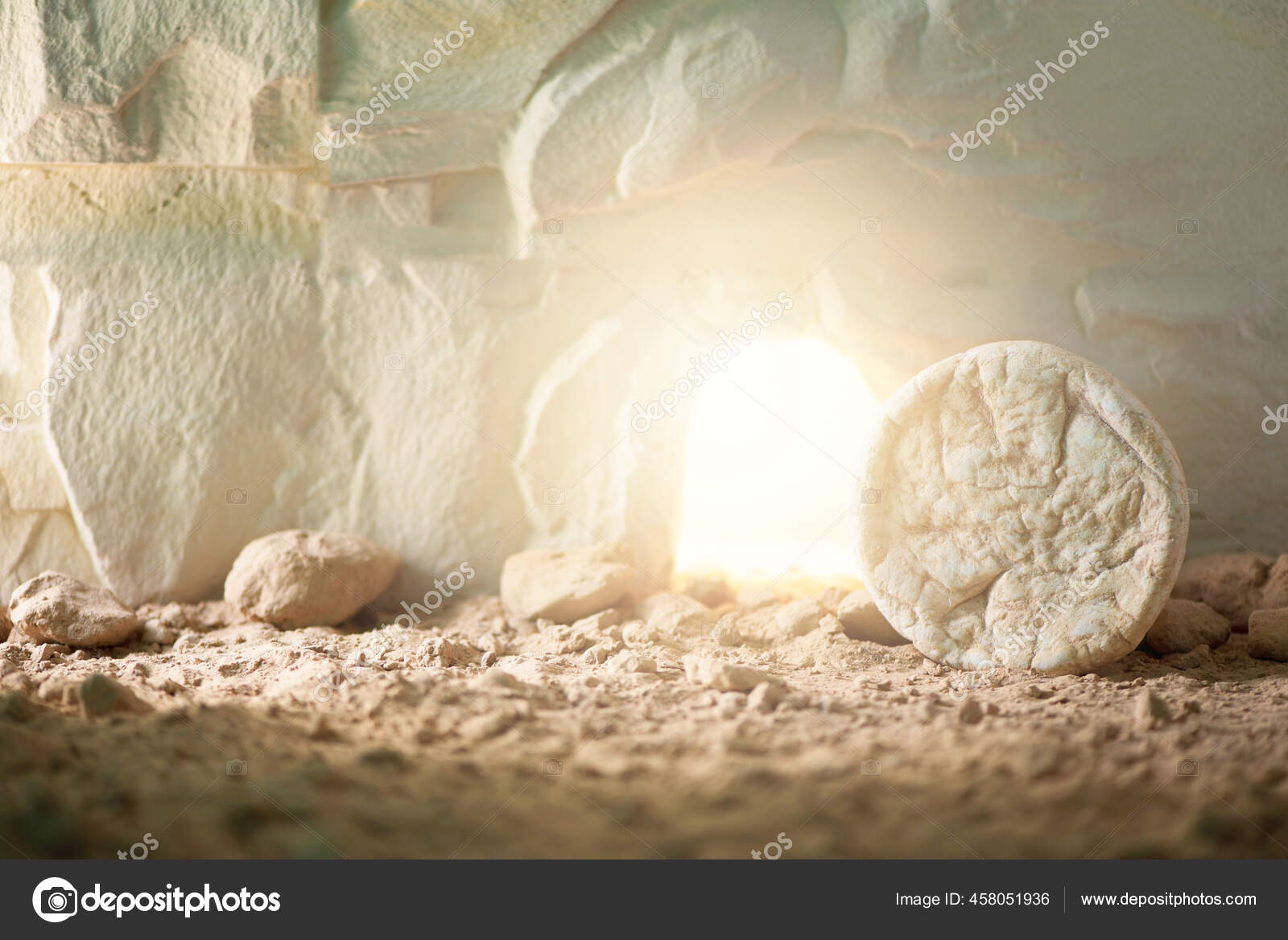 Jesus Christ Resurrection Christian Easter Concept Empty Tomb Jesus Light Stock Photo by ©j ...