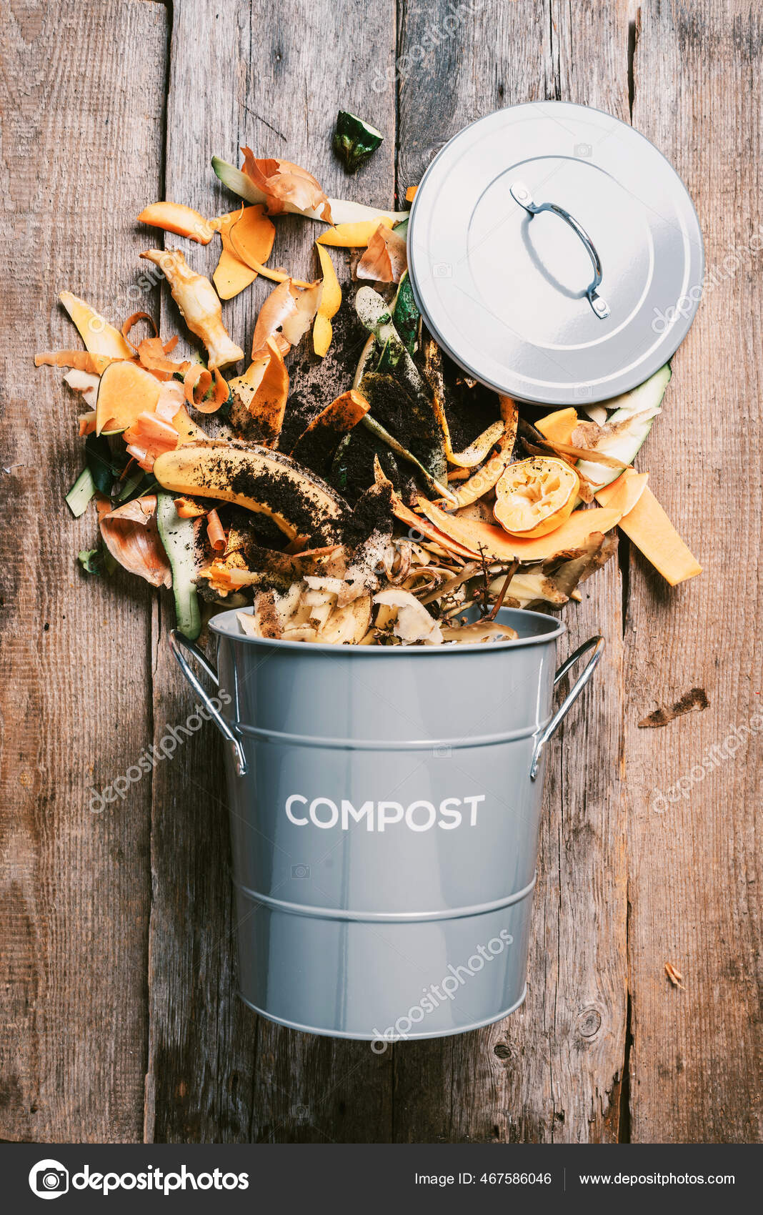 Garbage sorting. Organic food waste from vegetable ready for recycling ...