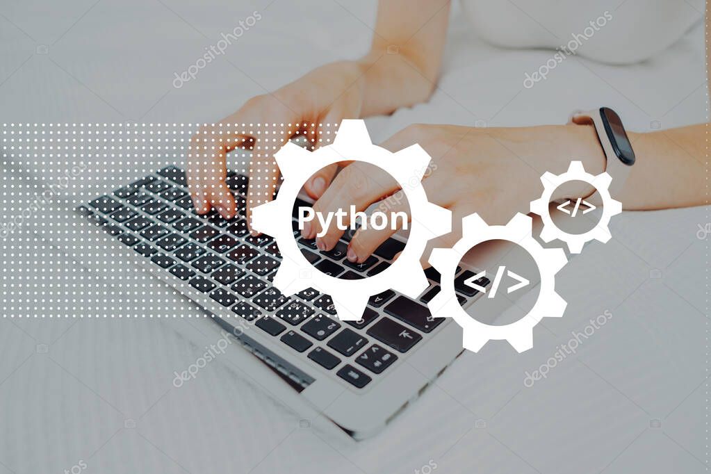 Concepto de aprendizaje de lenguaje de código de programación Python ...