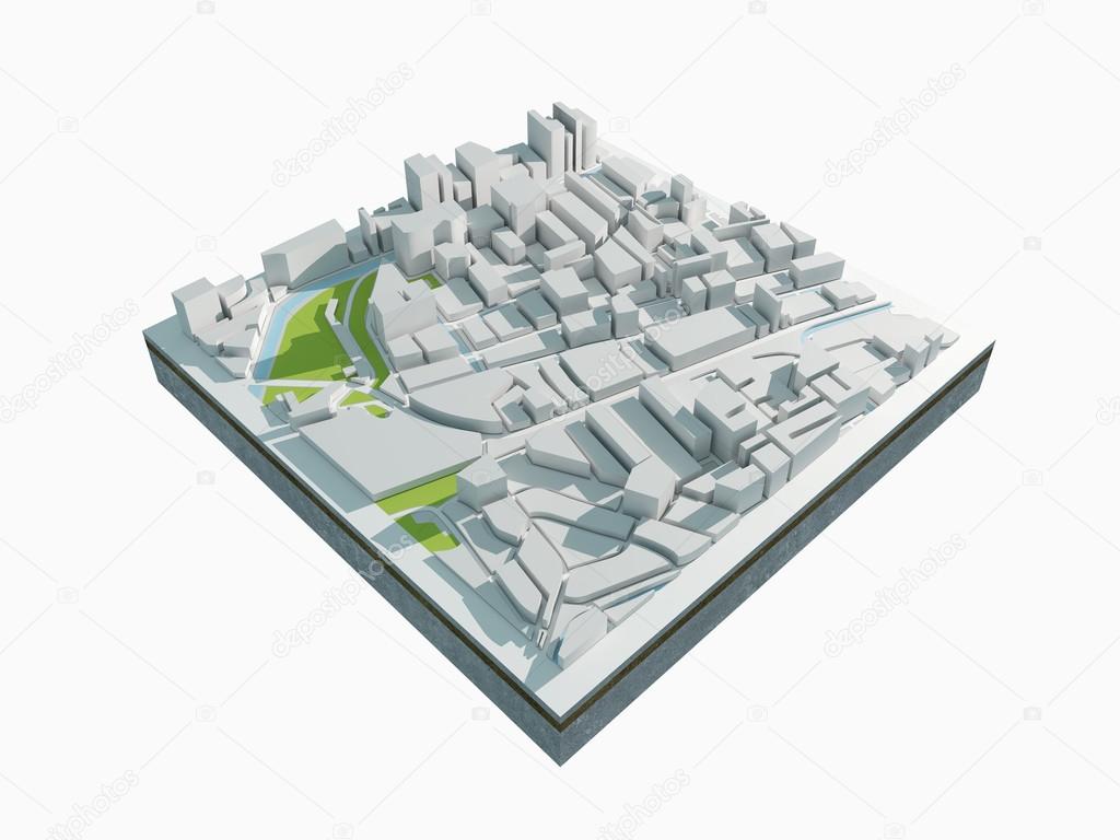 3D simple ciudad Mapa — Foto de stock #85264052 © dmitry.mirror@gmail.com
