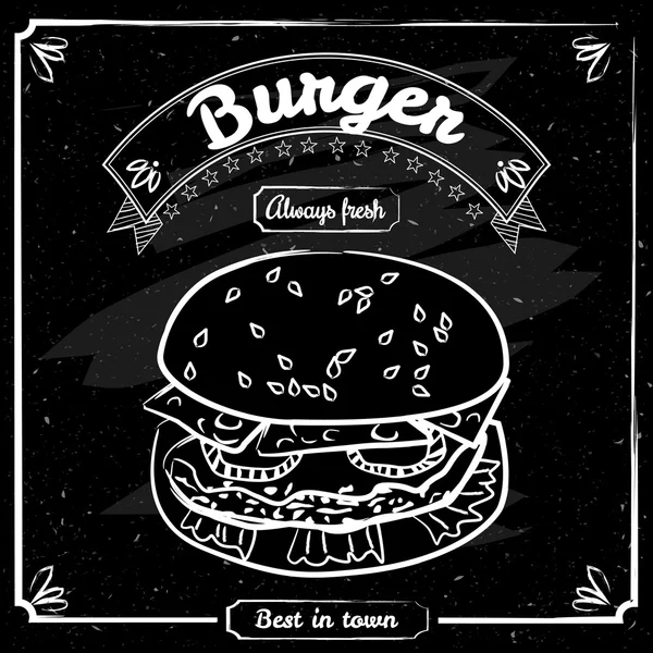 Burger chalkboard Vector Art Stock Images | Depositphotos