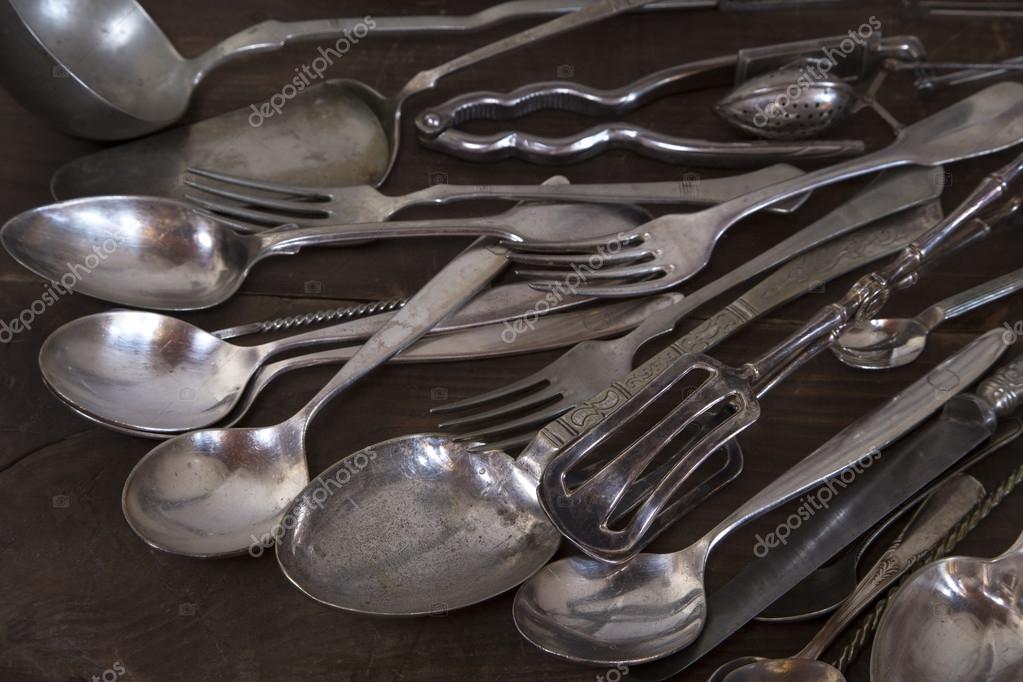 Vintage silver cutlery Stock Photo by ©TeodoraD 114870362