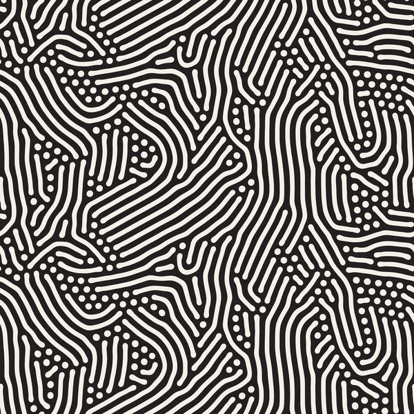 Organic Irregular Rounded Lines. Vector Seamless Black and White ...