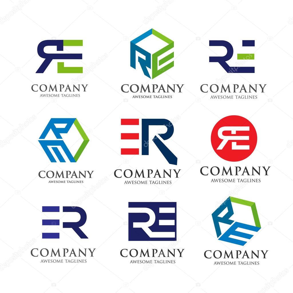 Creative RE letter logo set Stock Vector by ©krustovin 121462896