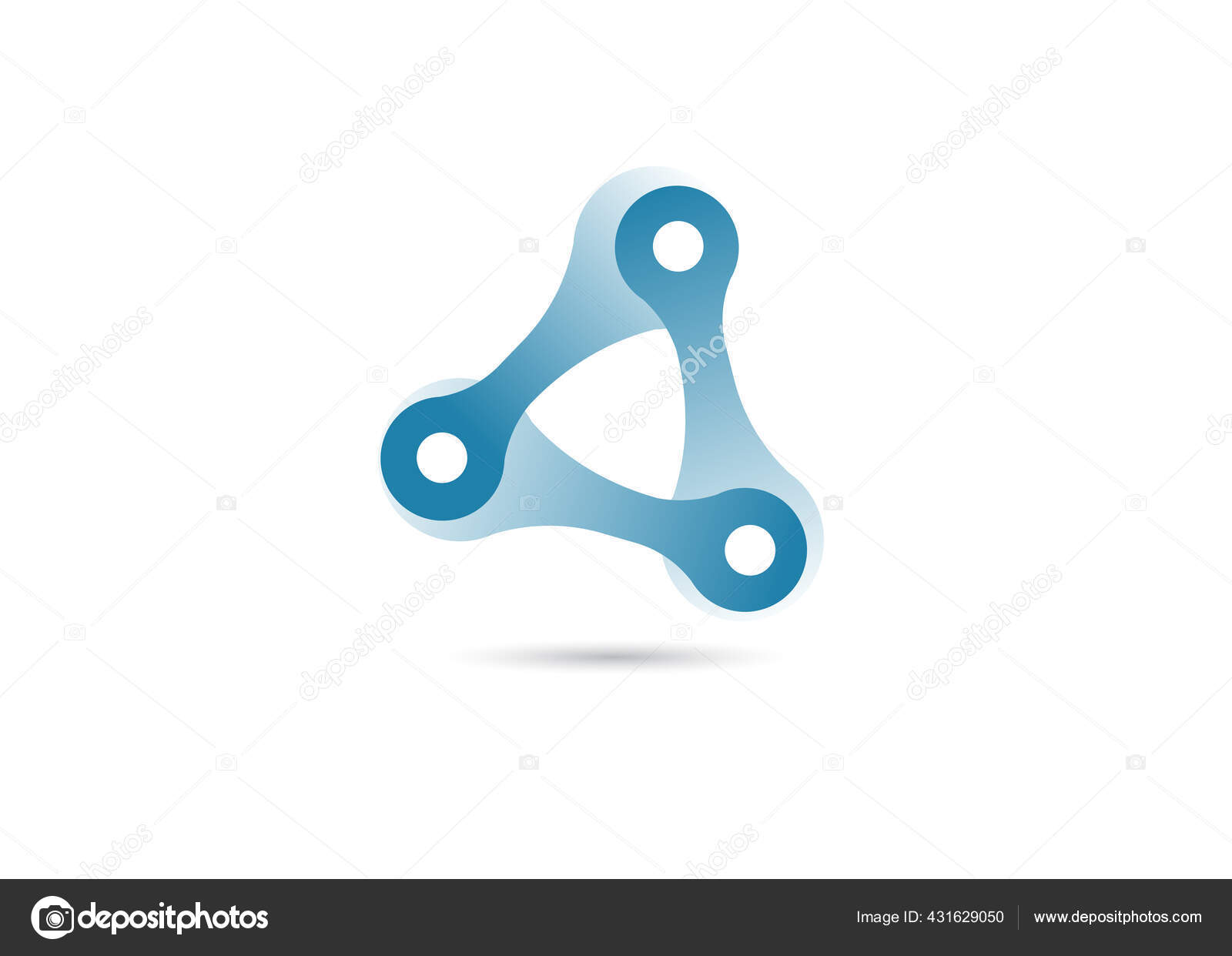 Triangle Tech Blue Logo Overlay Color Rounded Parts Linked Together ...