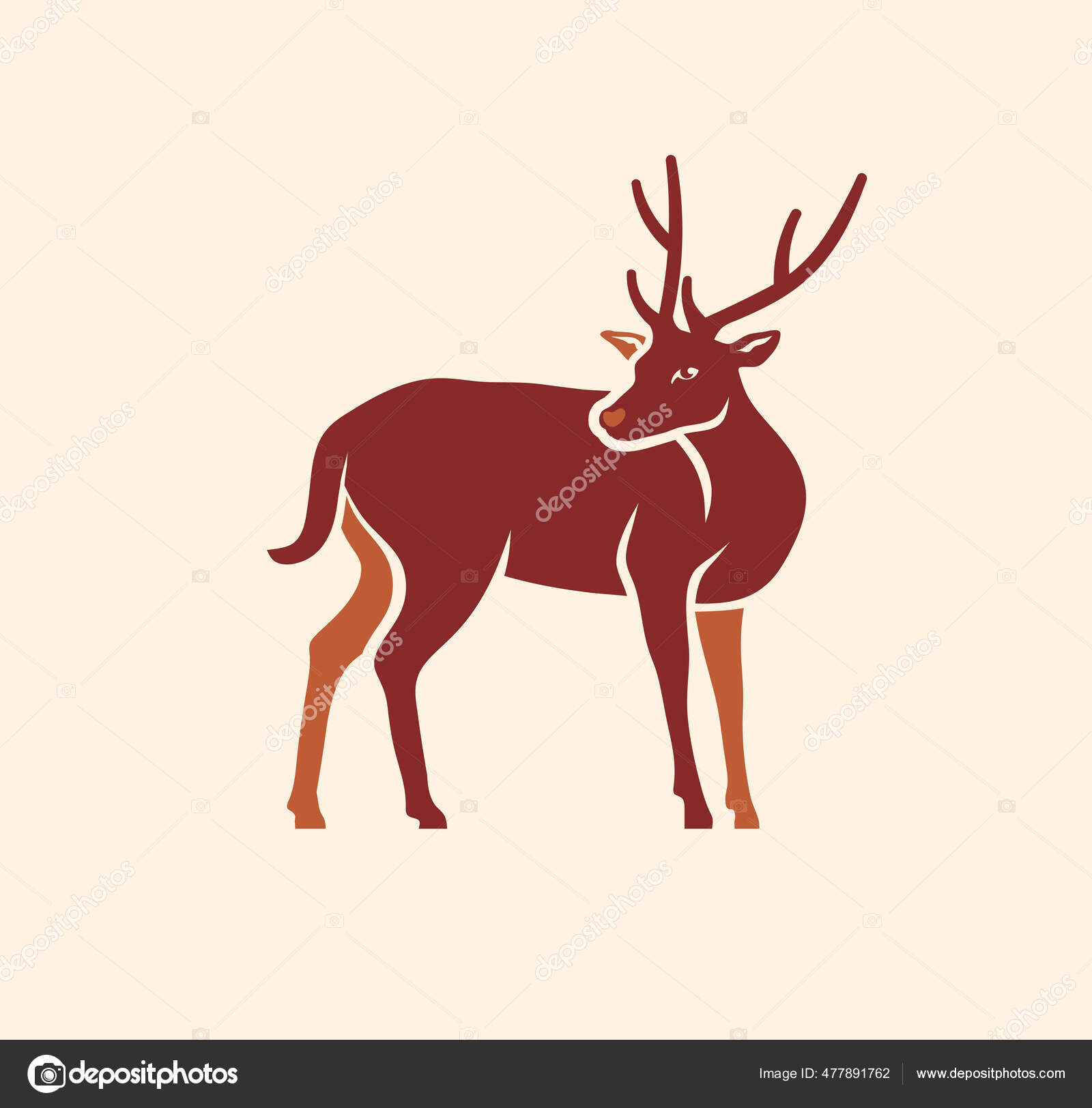 Venado Silueta Vector Ilustración Vector de stock #477891762 de ©krustovin