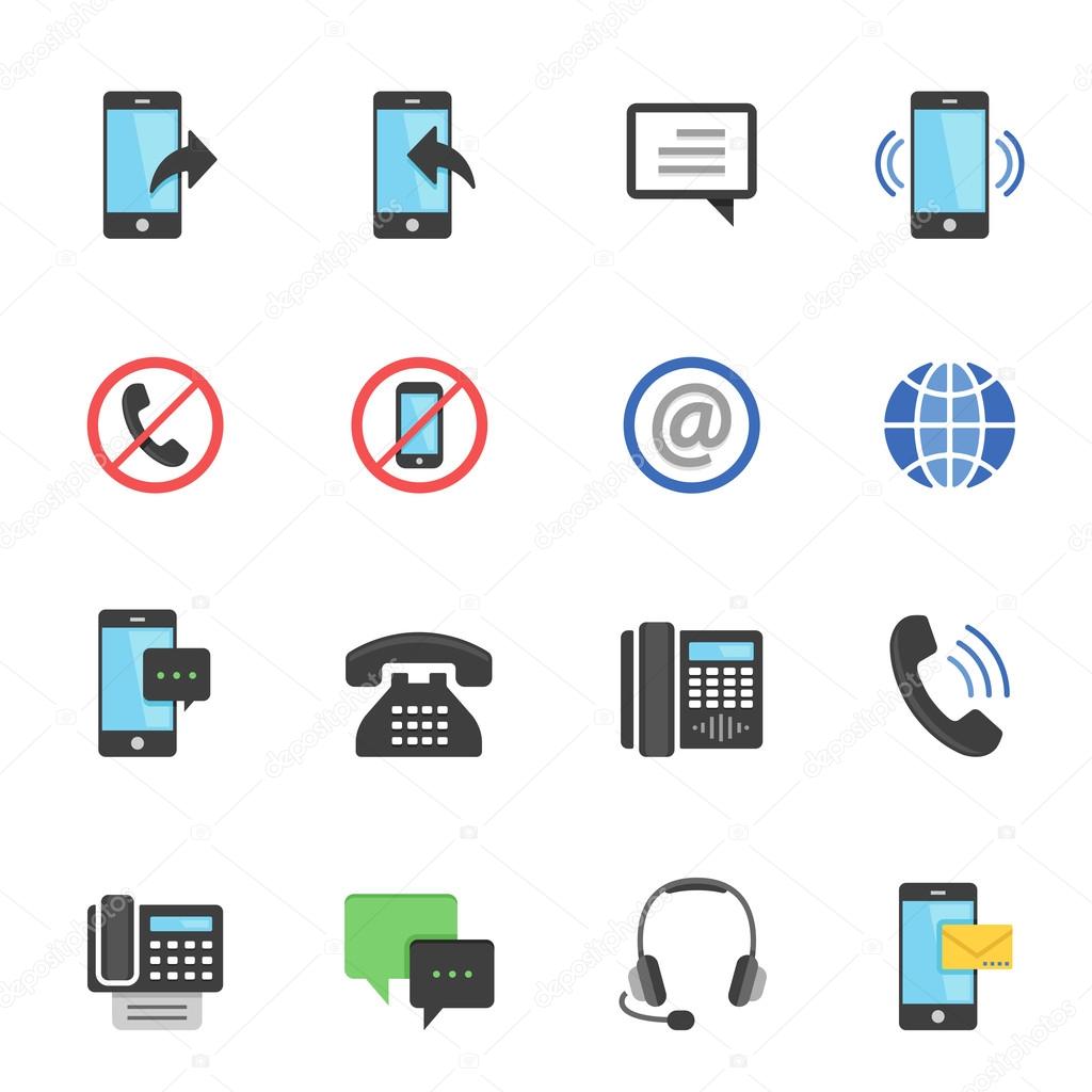 Barevná sada ikon - komunikace Stock Vector od © ctrlastudio 117293580