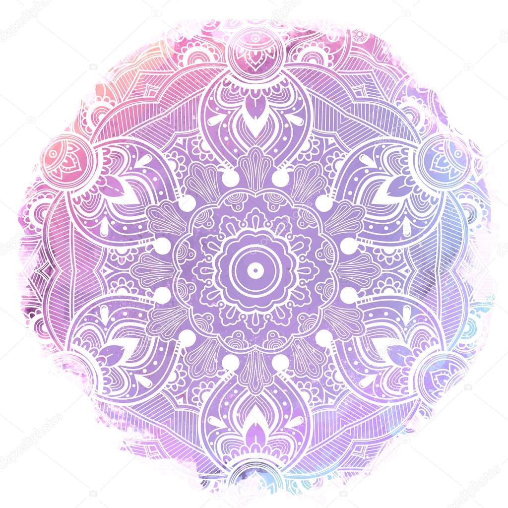 Paisley mandala over watercolor vector art. — Vector de stock © Katja87 ...