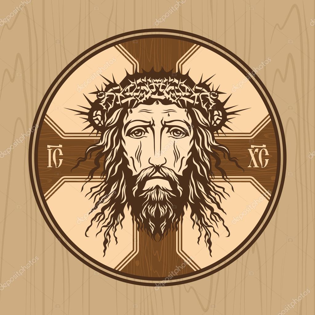 El rostro de Jesús. Icono Iglesia Ortodoxa Vector de stock #109145682 ...