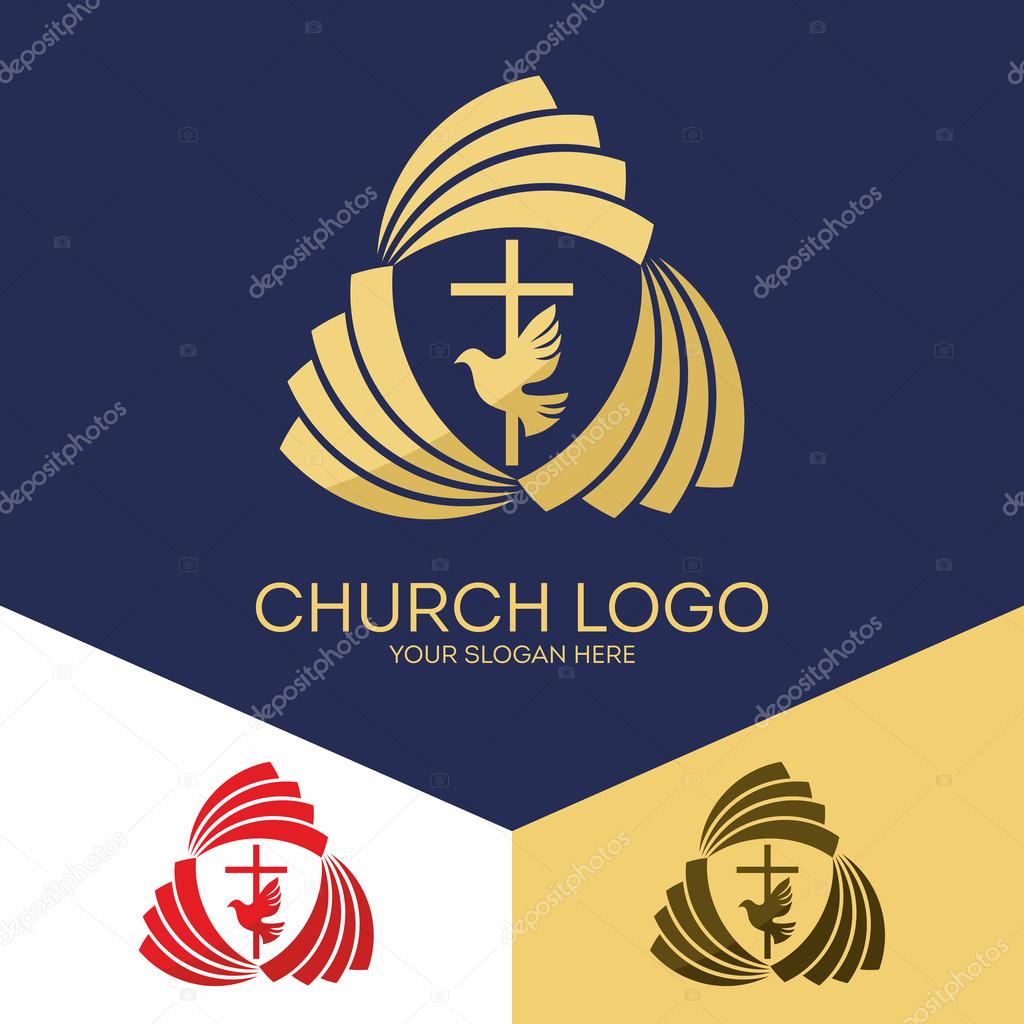 Image vectorielle Logo de l'église. Des symboles chrétiens. La croix de ...