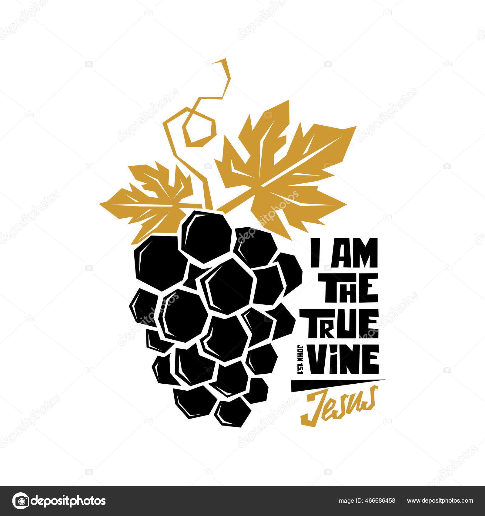Biblical Illustration Christian Art True Vine Stock Vector Image by ...