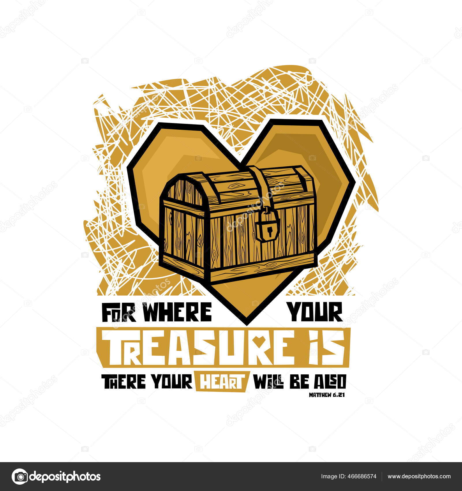 Biblical Illustration Christian Art Your Treasure Your Heart Also Stock ...
