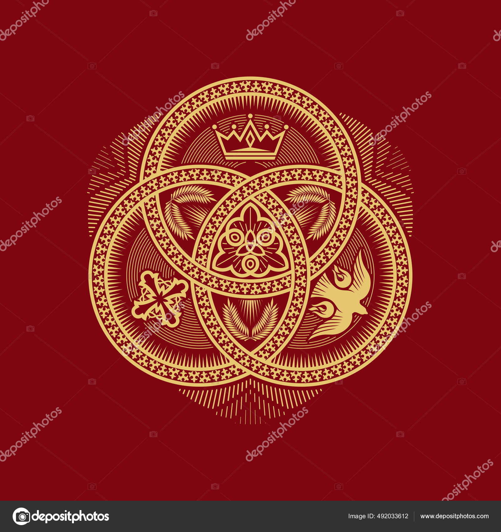 Christian Illustration Magnificent Seal Holy Trinity God Father God Son ...