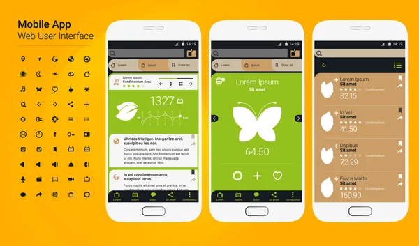 Mobile application interface design Stock Vector by ©extradryrain 121239404