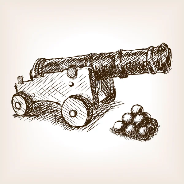 Cannon drawing Vector Art Stock Images | Depositphotos