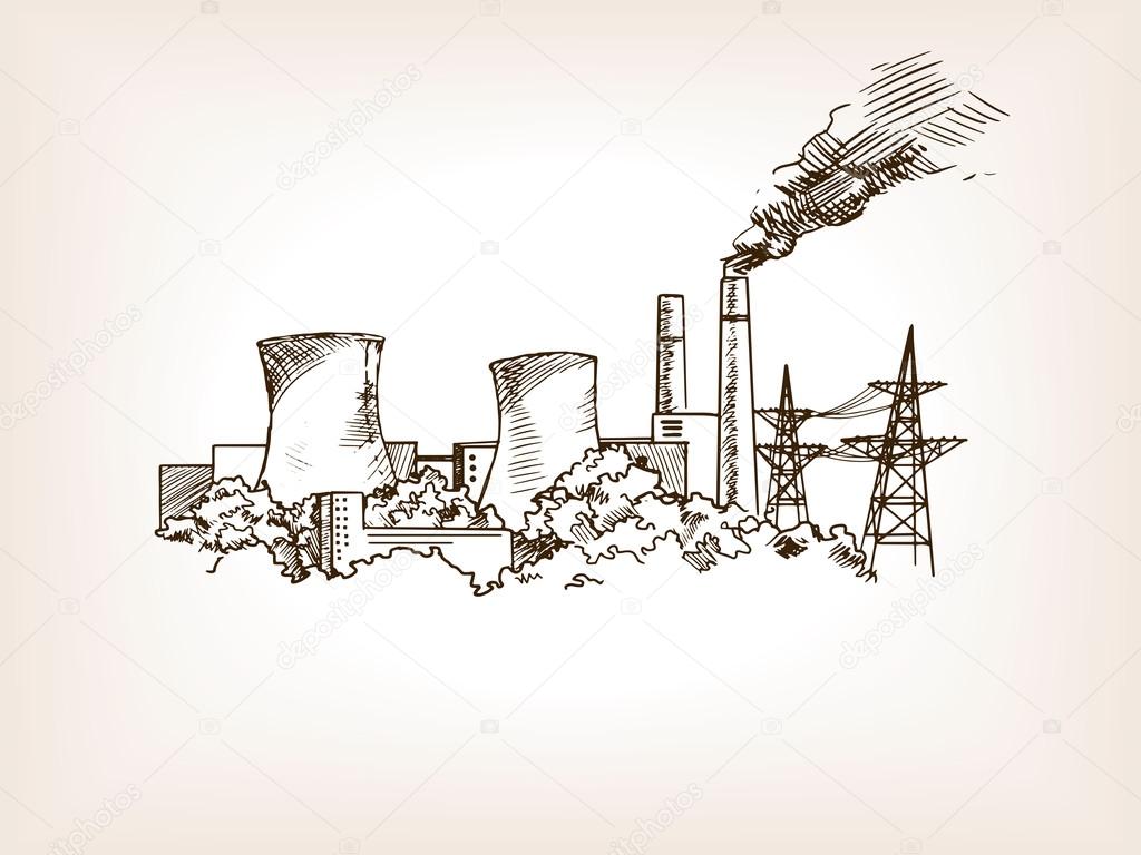 Coal Power Plant Drawing