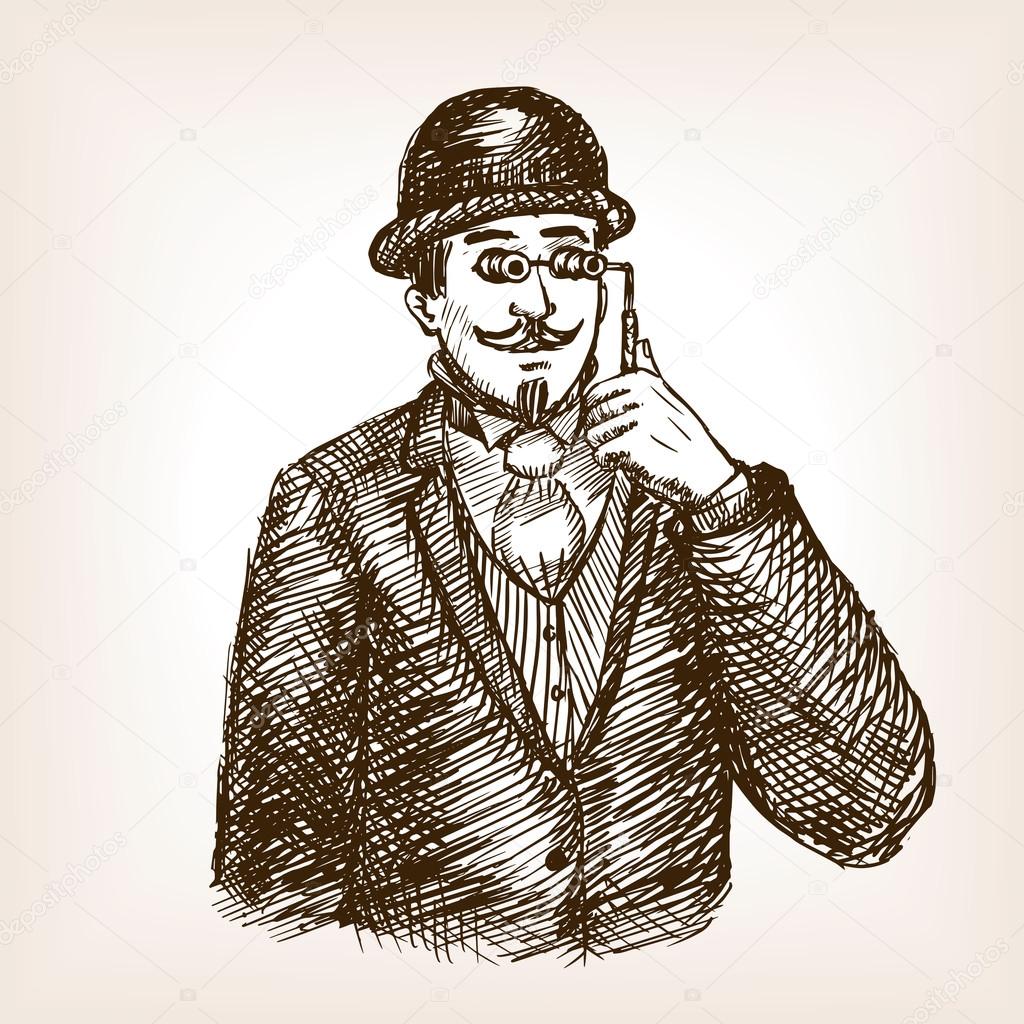 Vintage Gentleman Drawing