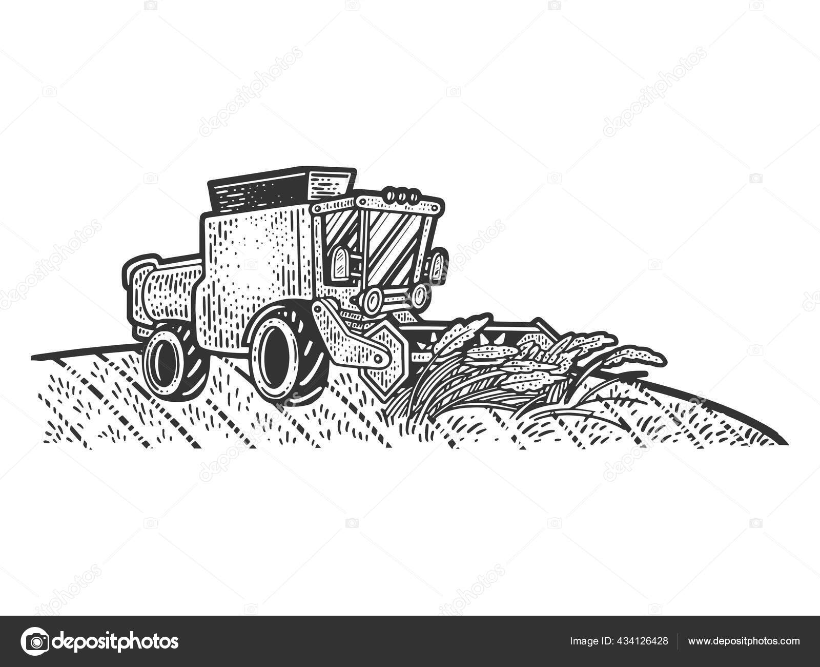 Combine Harvester Drawing