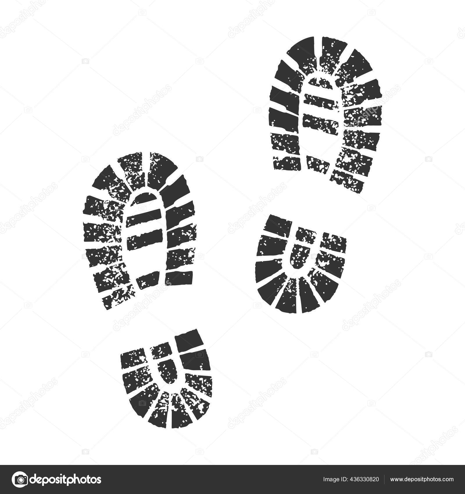 Shoe marks footprints sketch engraving vector illustration. T-shirt ...