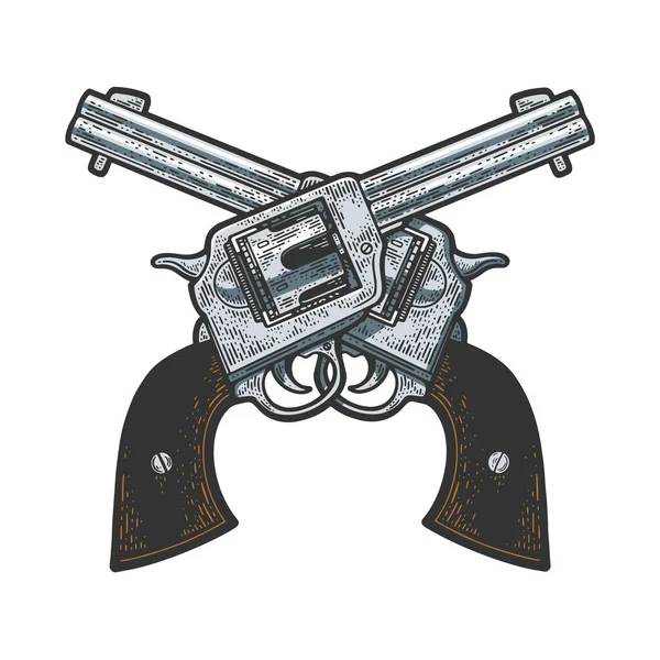 Crossed revolvers Vector Art Stock Images | Depositphotos
