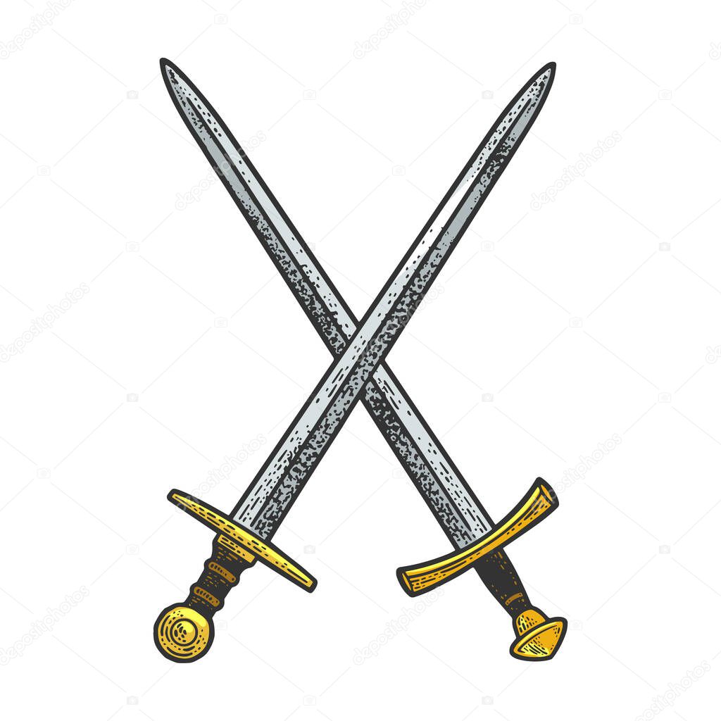 Disegni Di Spade Incrociate Due Di Spade Immagini E Fotografie Stock