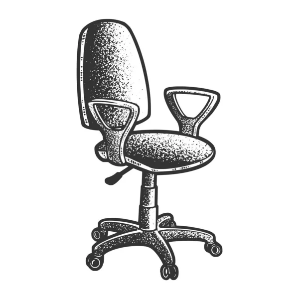 Office Chair Sketch Hand Drawn Color Engraving Vector Illustration ...
