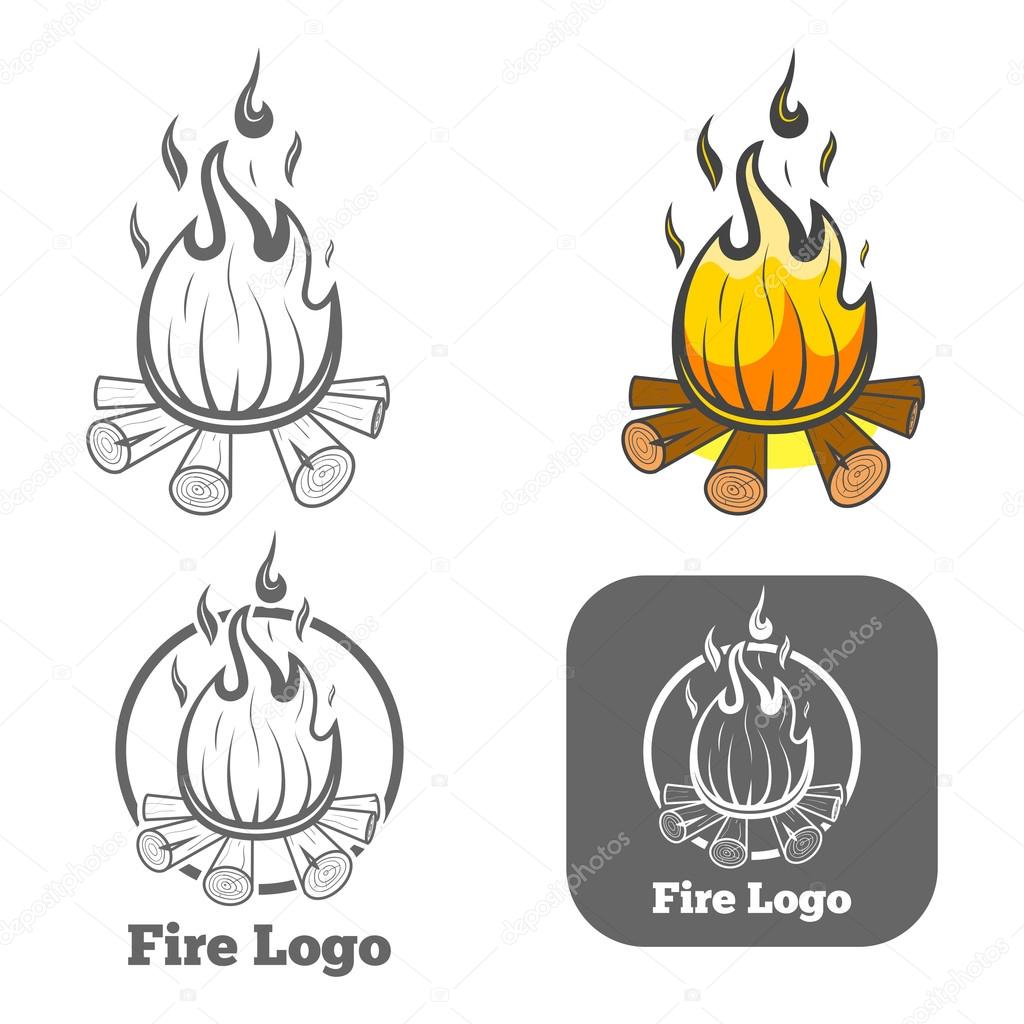Engraving fire logo vector illustration emblem Stock Vector by ...