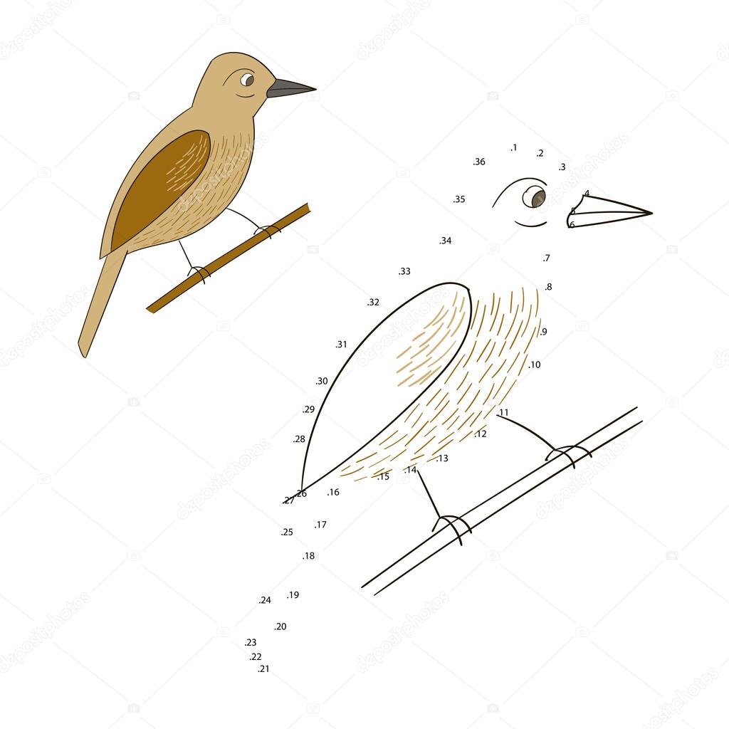 Connect the dots game bird vector illustration Stock Vector Image by ...