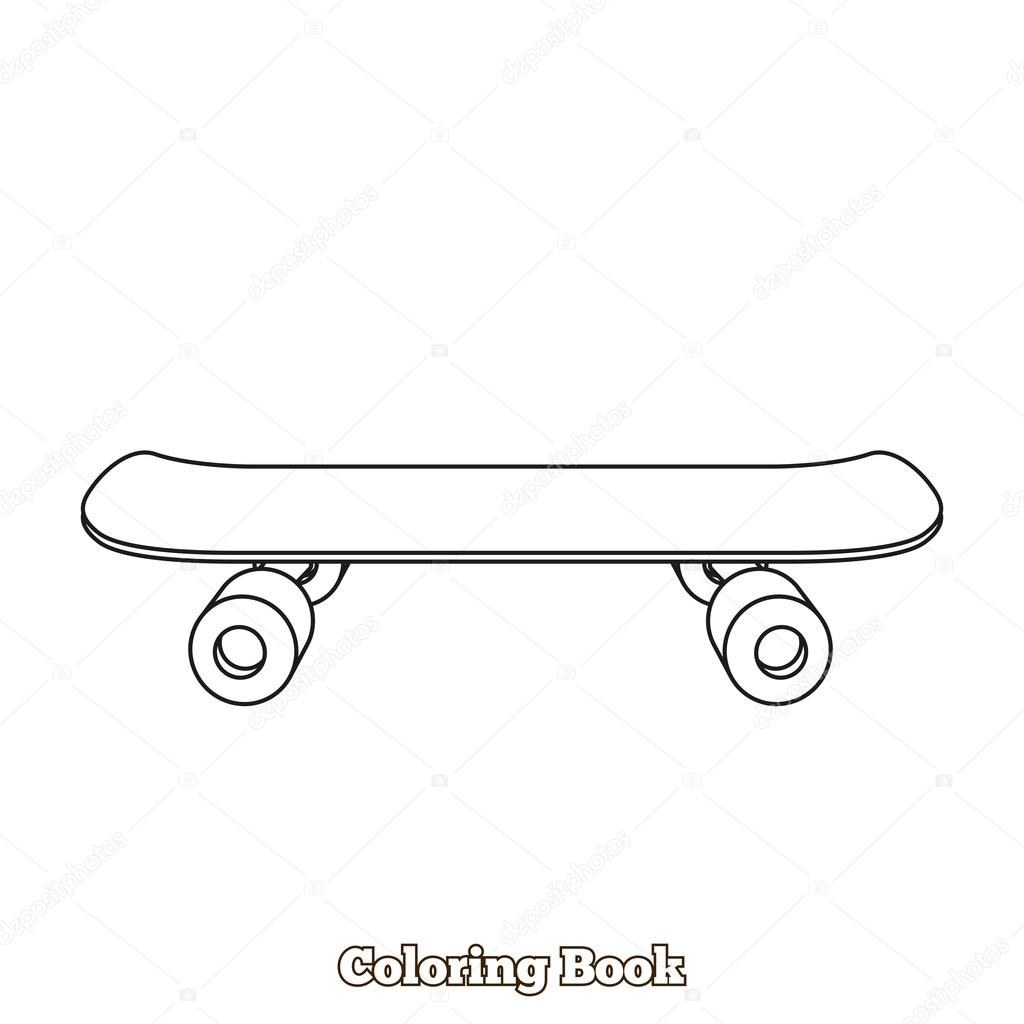 Skateboard cartoon coloring book vector — Stock Vector ... Skateboard cartoon coloring book vector — Stock Vector ...