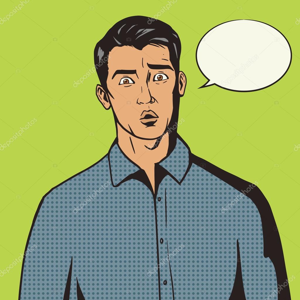 Surprised man pop art style vector illustration — Stock Vector ... Surprised man pop art style vector illustration — Stock Vector ...