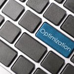 Blue Optimization keyboard key, business background Stock Photo by ...