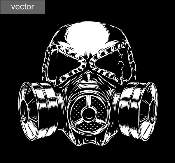 Vector: black and white engrave isolated gas mask | Gas mask ...