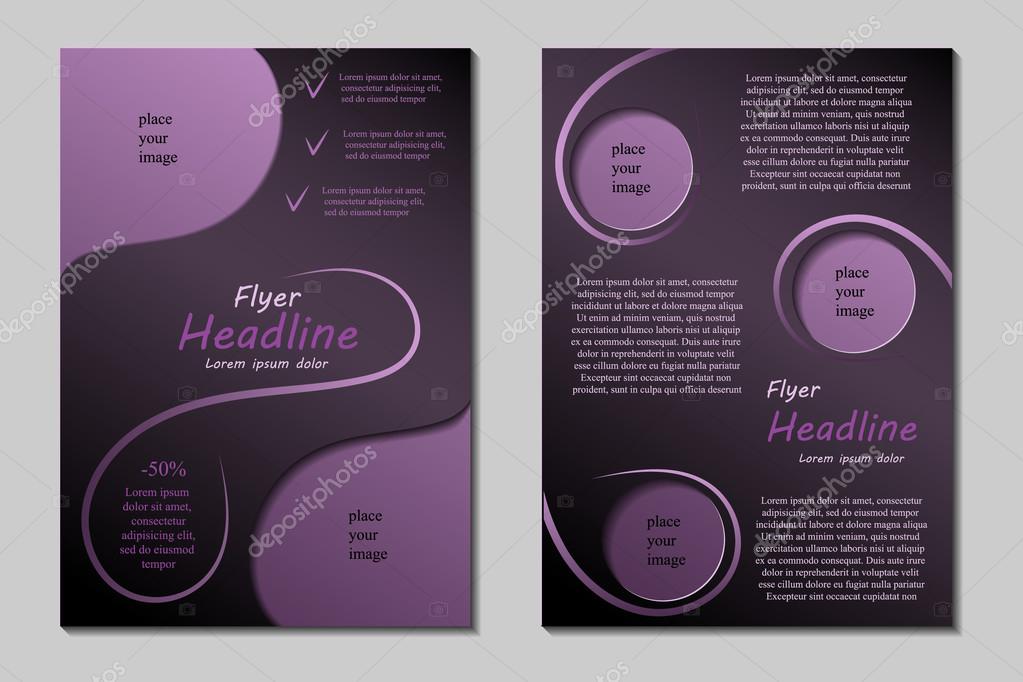 Vector Flyer Template Design With Front Page And Back Page Stock Vector