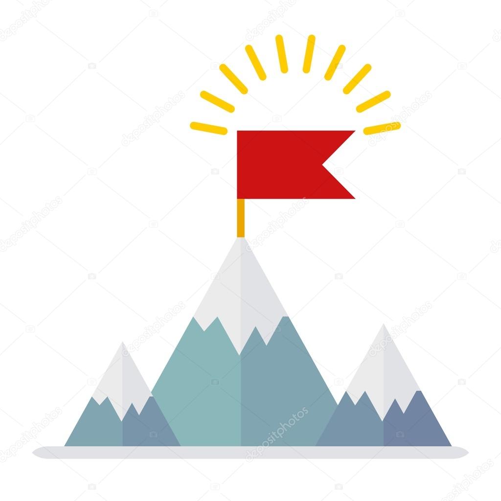 Win flag on mountain Stock Vector by ©quarta 108187440