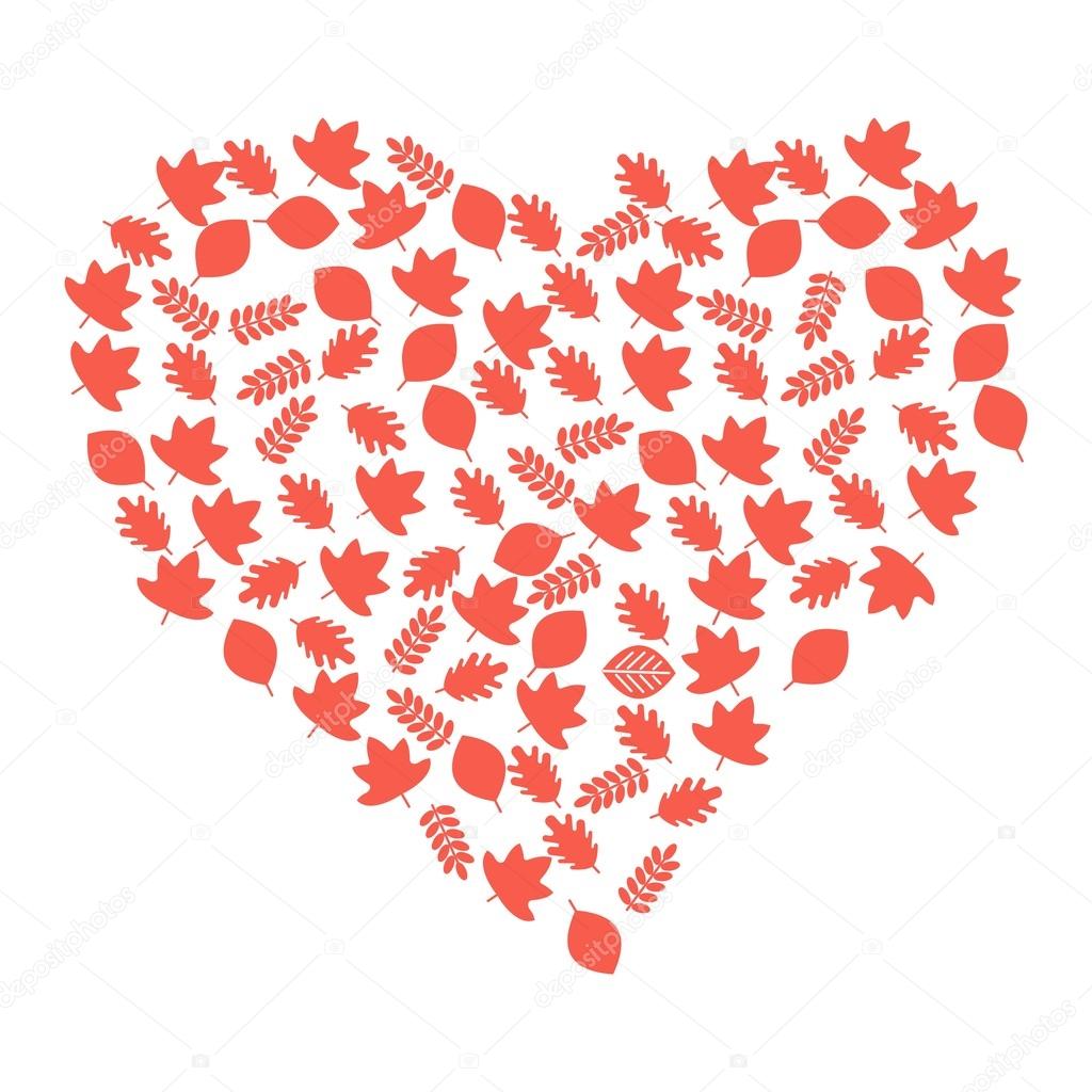 Heart fall leaves Stock Vector by ©quarta 121239068