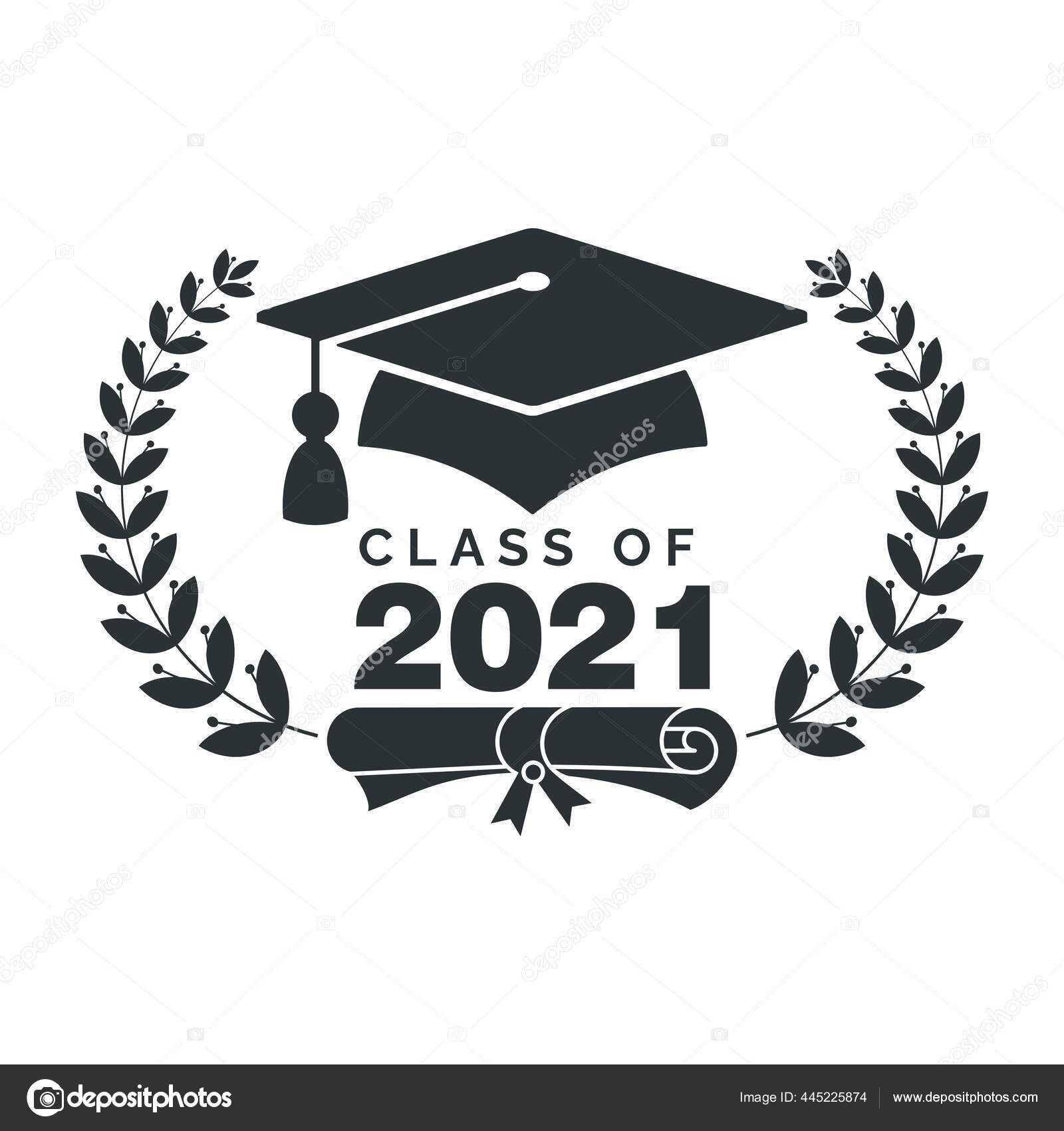 Graduate cap black logo with laurel wreath Stock Vector Image by ...